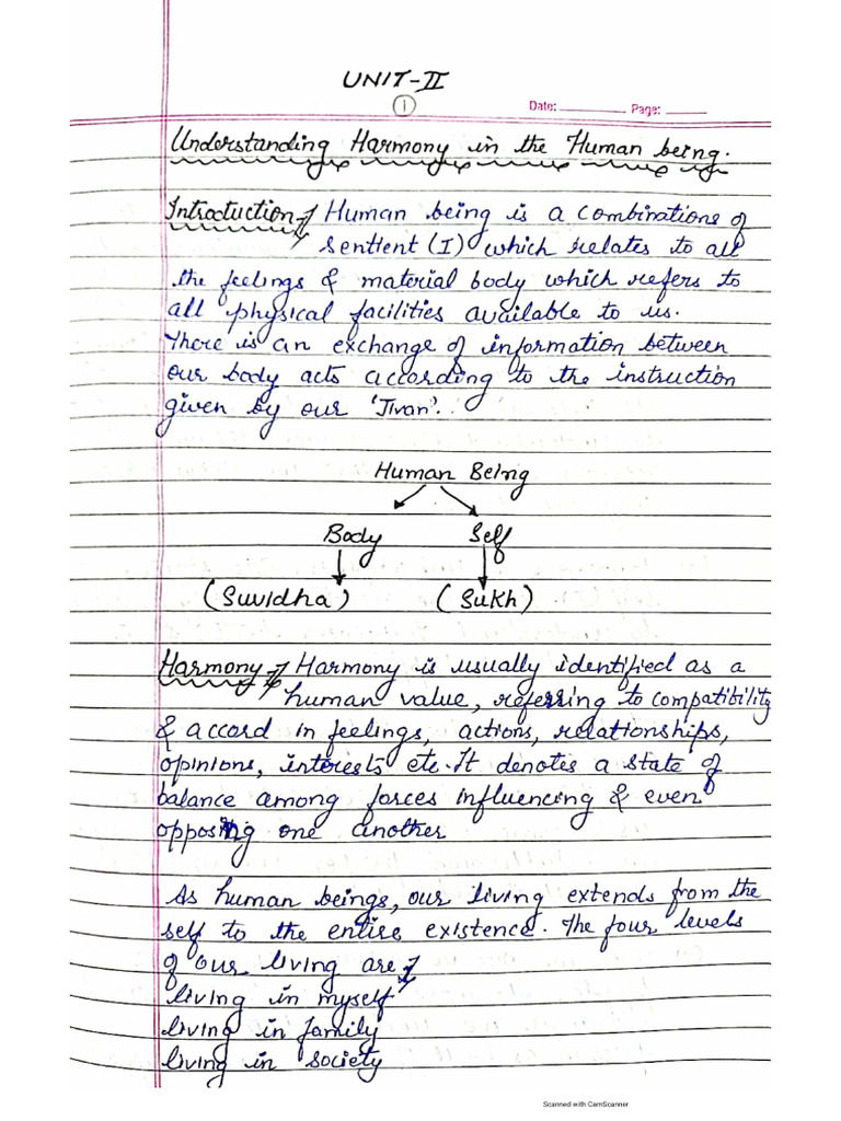 Unit 2 Understanding Harmony in The Human Being 1 | PDF