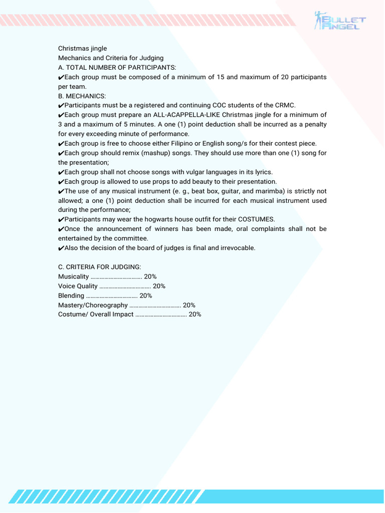 Xmas Jingle Criteria | PDF | Art