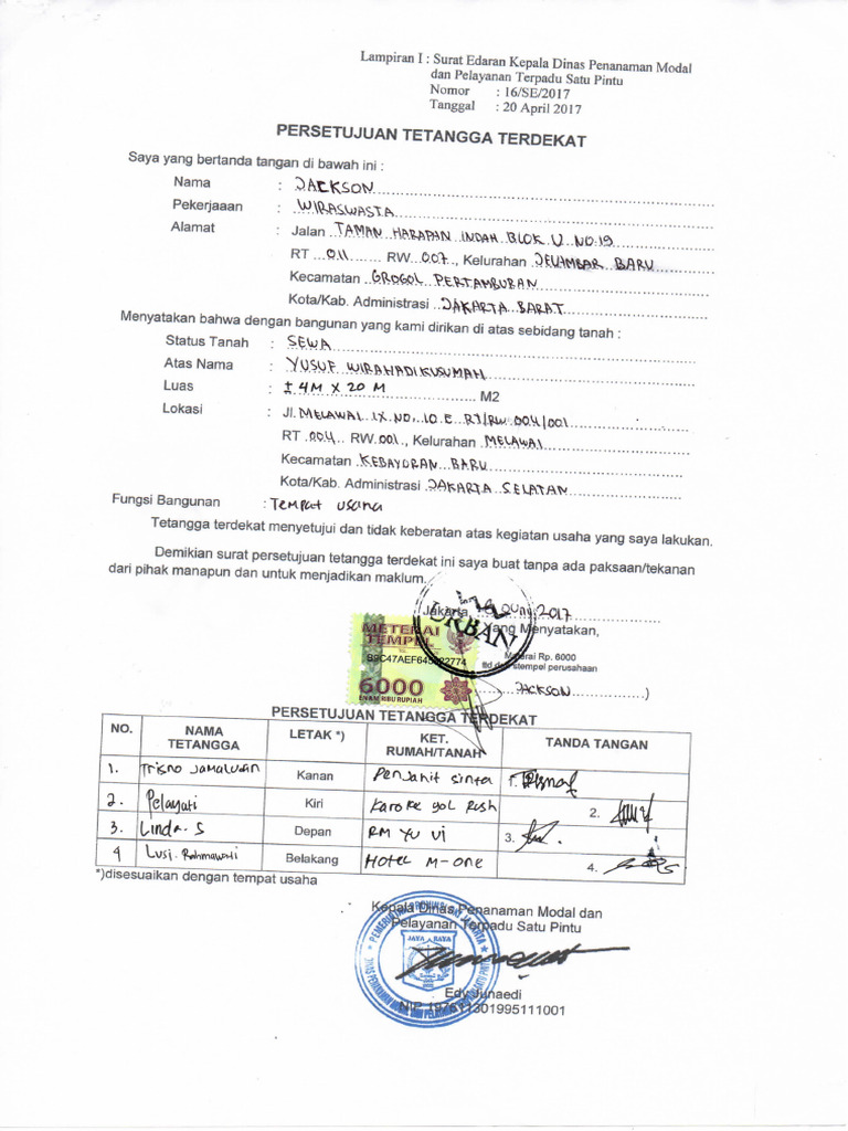 Persetujuan Tetangga Terbaru-1 | PDF