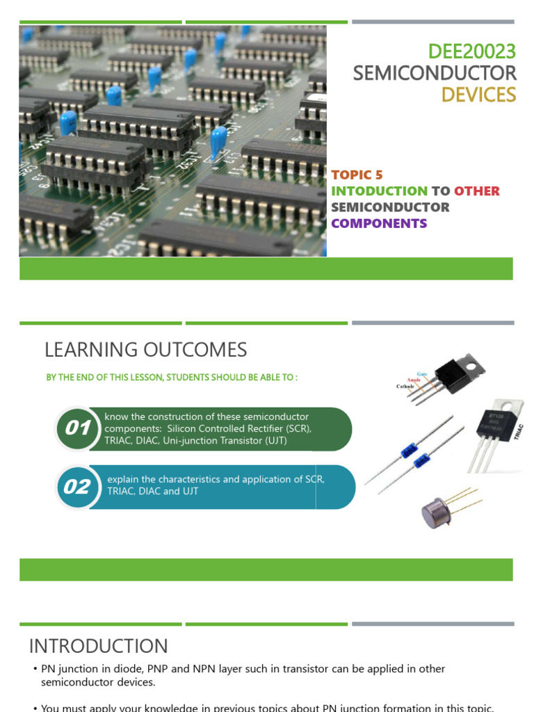 Topic 5 - Introduction To Other Semiconductor Components | PDF | Rectifier | Diode