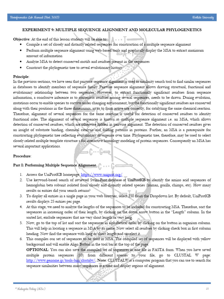 Bioinformatics Practical Part Iii | PDF | Sequence Alignment ... Bioinformatics Practical Part Iii | PDF | Sequence Alignment ...