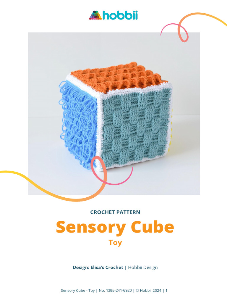 Sensory-Cube-Toy-Us Crochet | PDF | Crochet | Woven Fabrics