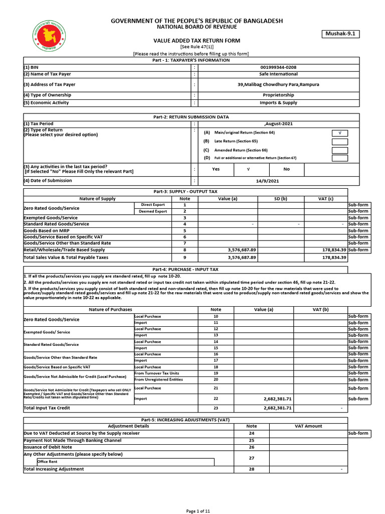 Safe International Return August -2021 | Download Free PDF | Value ...