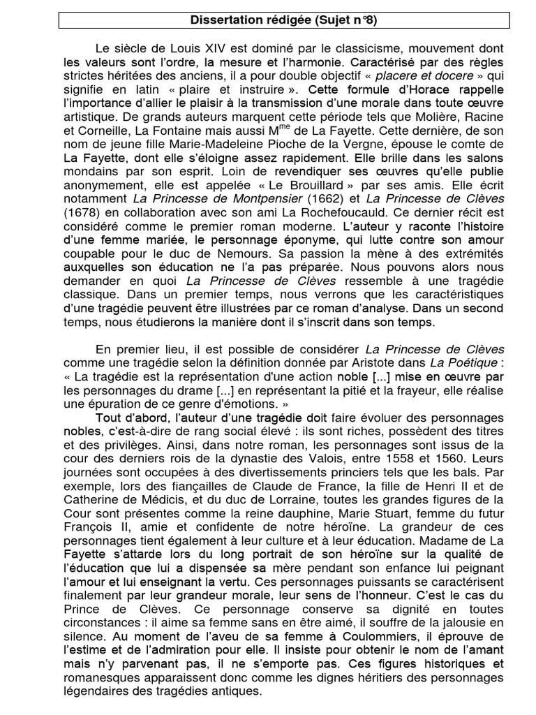La Tragédie de La Princesse de Clèves | PDF | Jean Racine | Tragédie