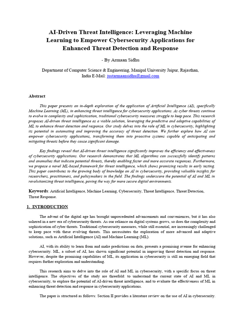 AI-Driven Cybersecurity Solutions | PDF | Machine Learning | Security