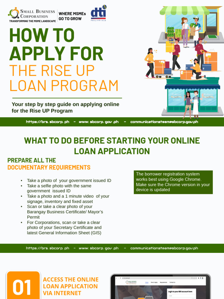 Rise Up Loan Program Application Guide | PDF | World Wide Web | Internet & Web