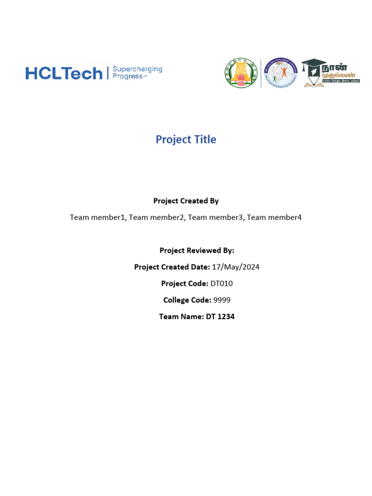 Project Report Template | PDF | Methodology | Scope (Computer Science)