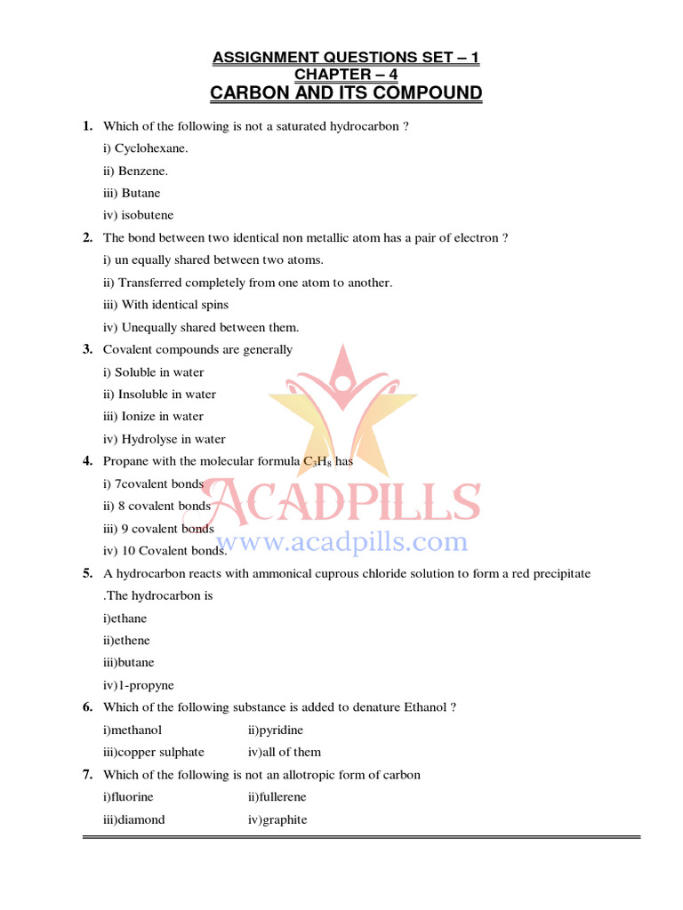 Carbon and Its Compounds | PDF | Chemical Bond | Acid