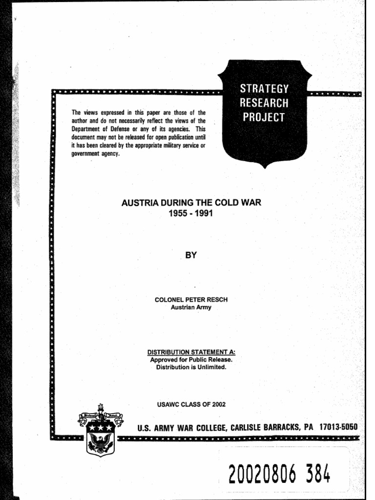Austria's Cold War Strategy (1955-1991) | PDF | House Of Habsburg | Austria