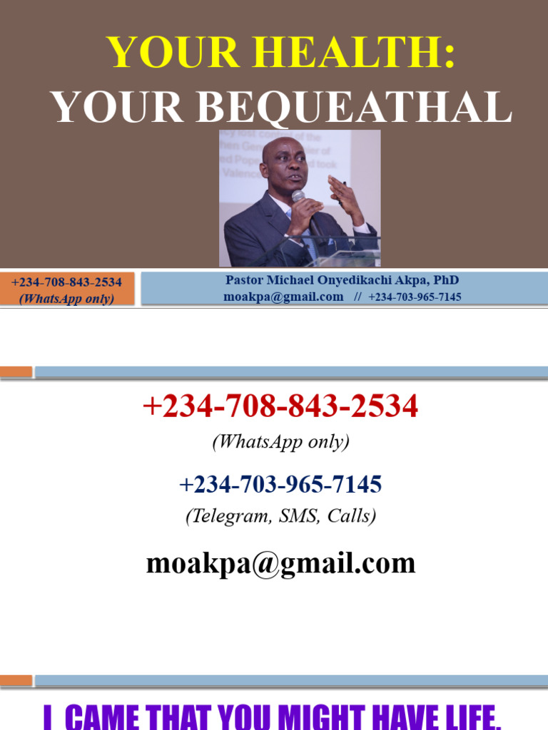 01 Your Health - Your Bequeathal | PDF | Water | Image Of God
