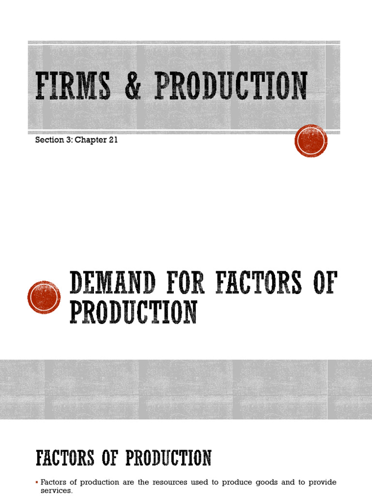 Firms and Production | PDF | Labour Economics | Entrepreneurship