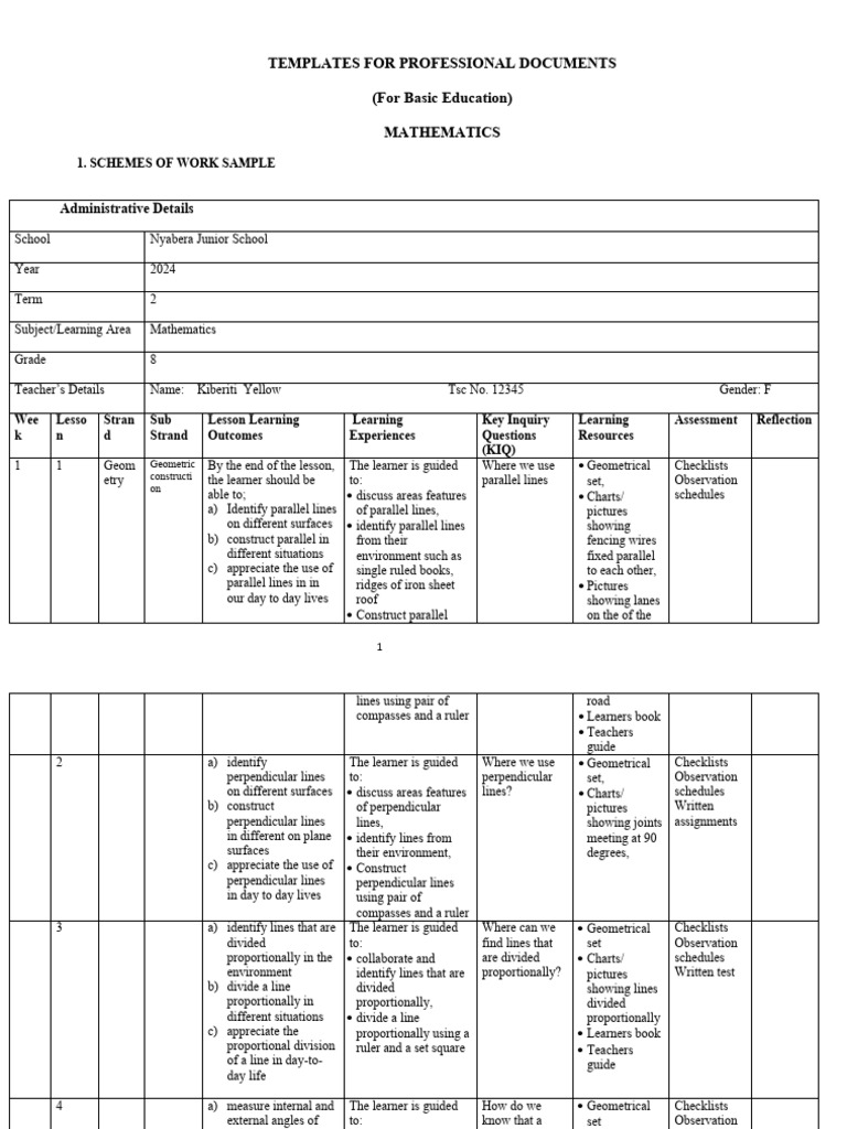 Geometry Lesson Plans for Grade 8 | PDF | Learning | Geometry