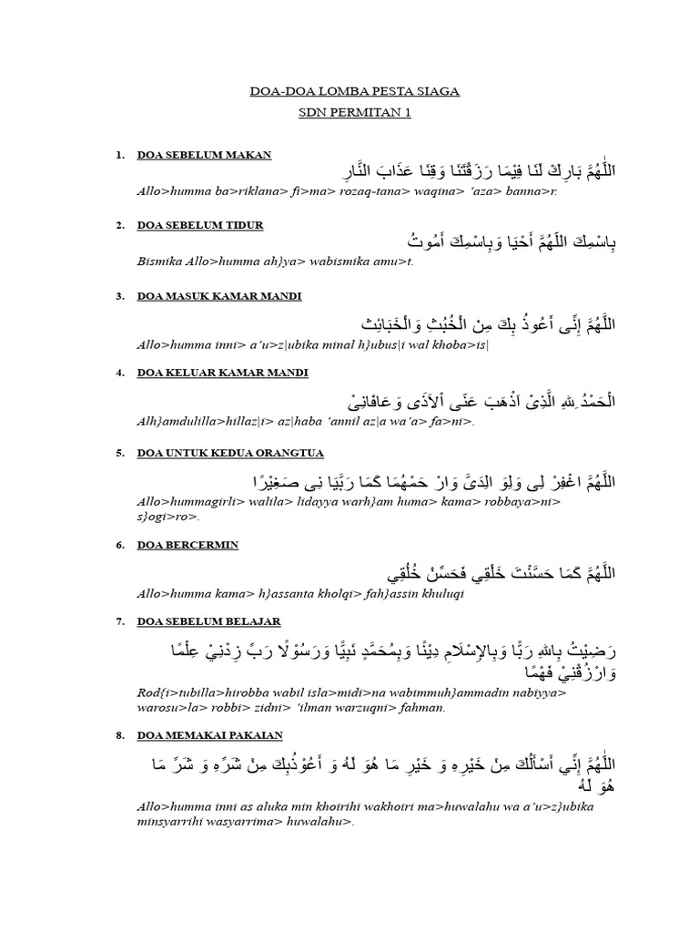 Doa Pesta Siaga | PDF