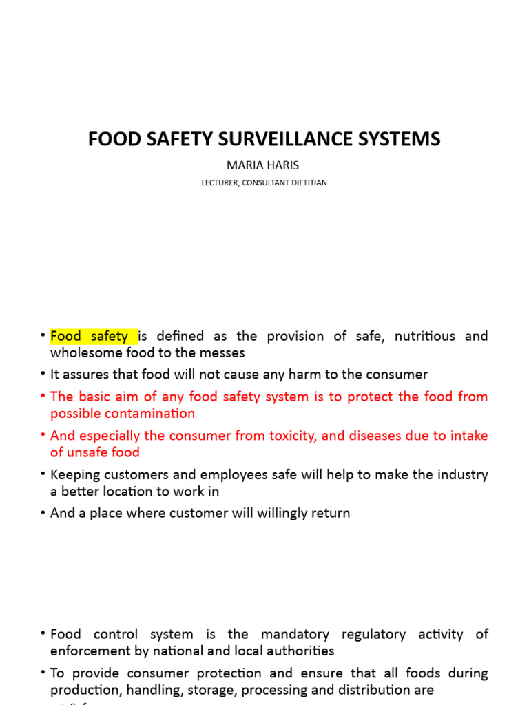 4 Food Safety Surveillance Systems | PDF | Hazard Analysis And Critical ...