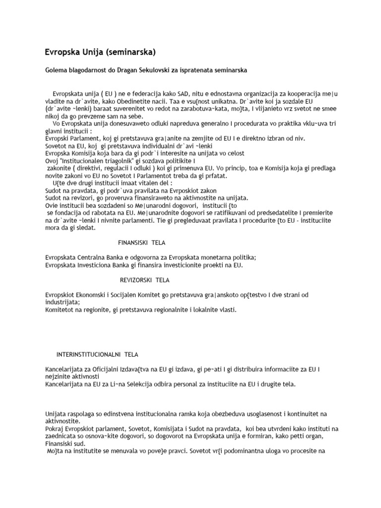 Evropska Unija | PDF