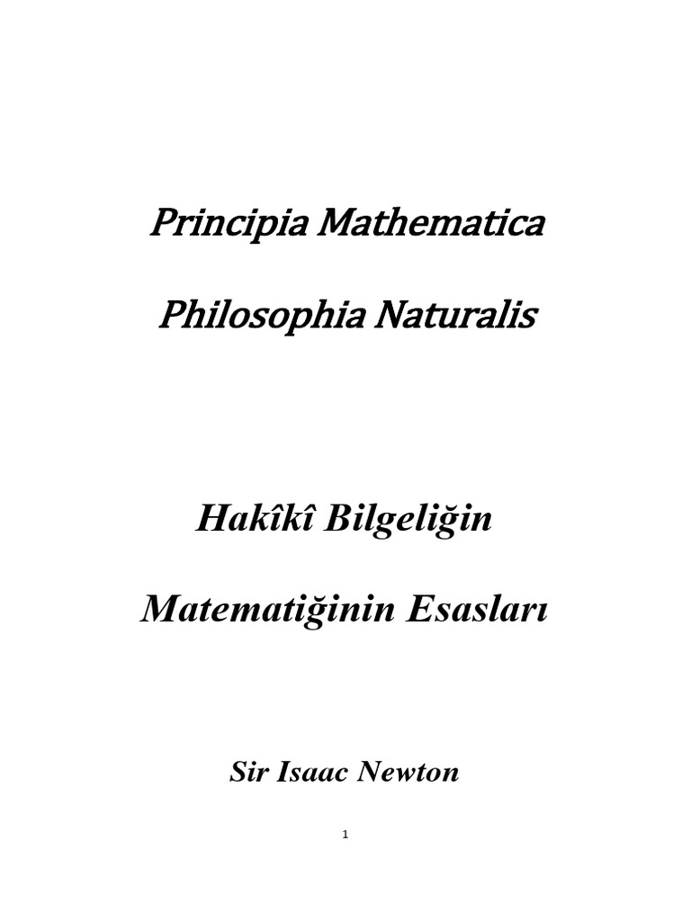 Principia Mathematica Philosophia Natura | PDF
