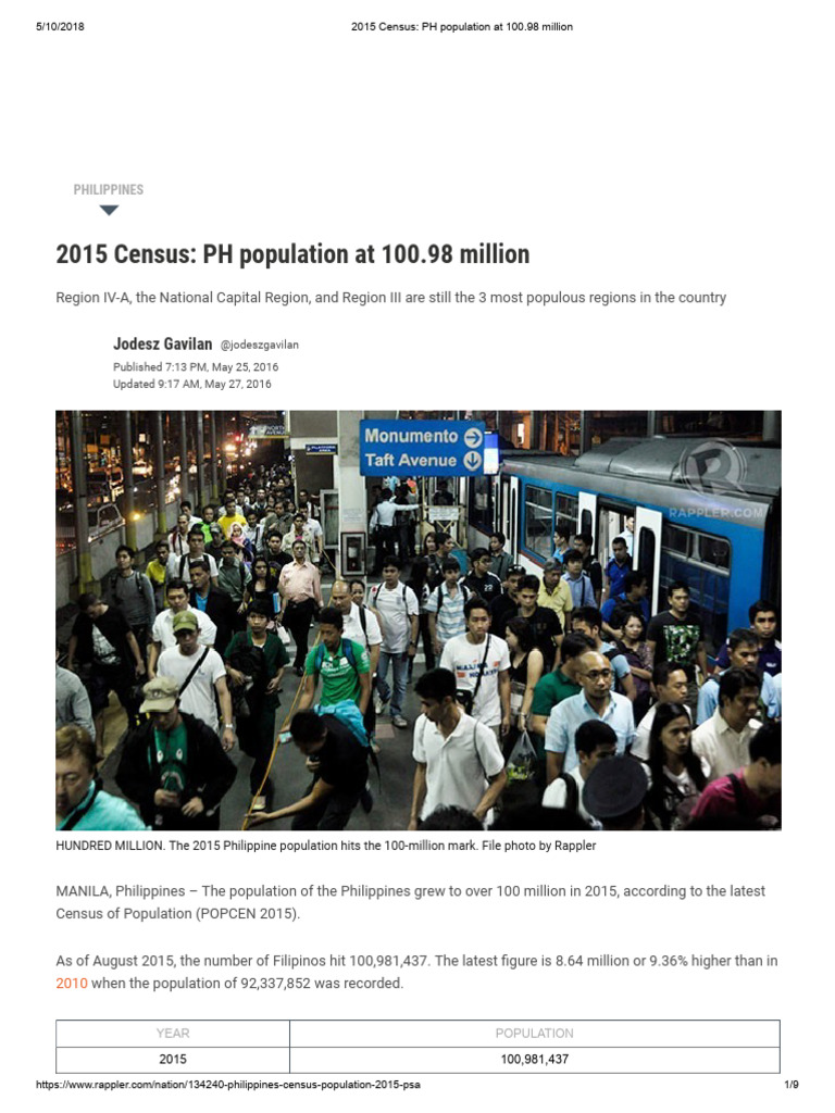 POPCEN | PDF | Philippines | Government