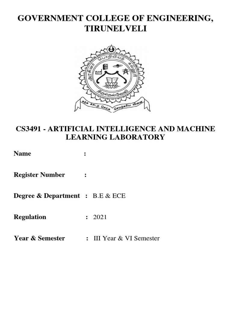 AI & ML LABORATORY Final | PDF | Algorithms | Computational Complexity Theory