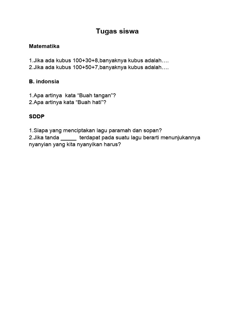 Tugas Siswa | PDF | Seni & Disiplin Bahasa | Seni
