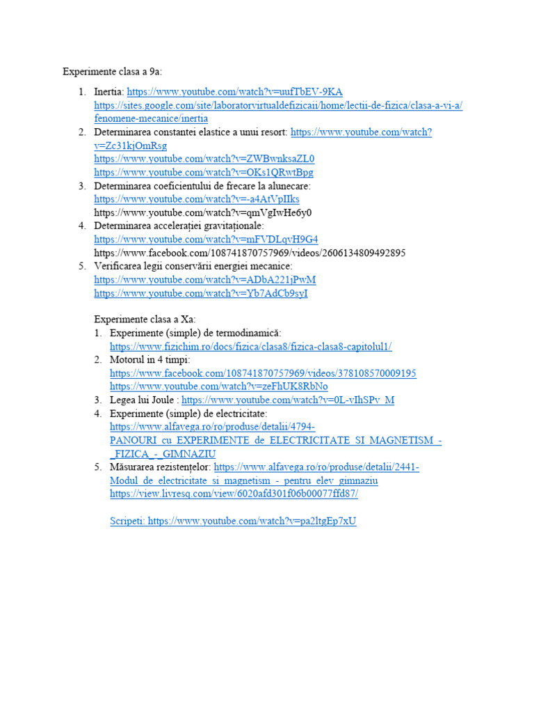 Linkuri Experimente | PDF