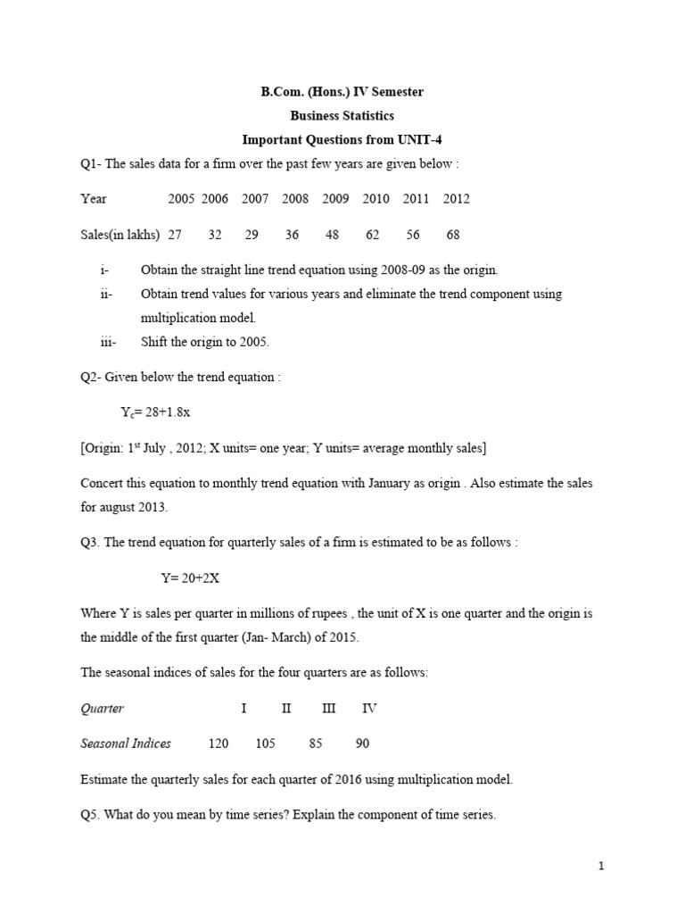 ImpQ Unit4 | PDF | Time Series | Applied Mathematics