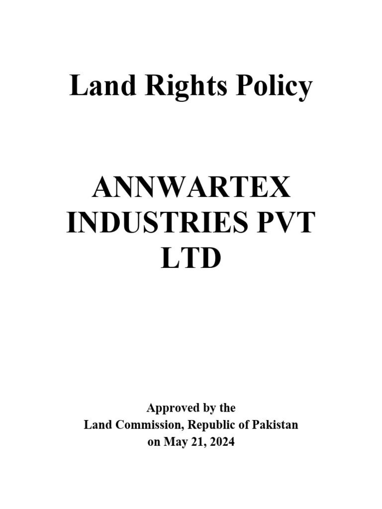 Land Rights Policy | PDF | Eminent Domain | Governance