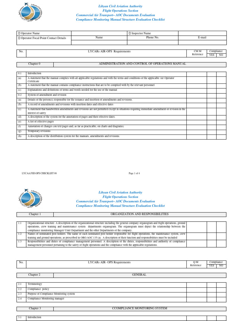 LYCAA AOC Compliance Checklist | PDF | Audit | Regulatory Compliance