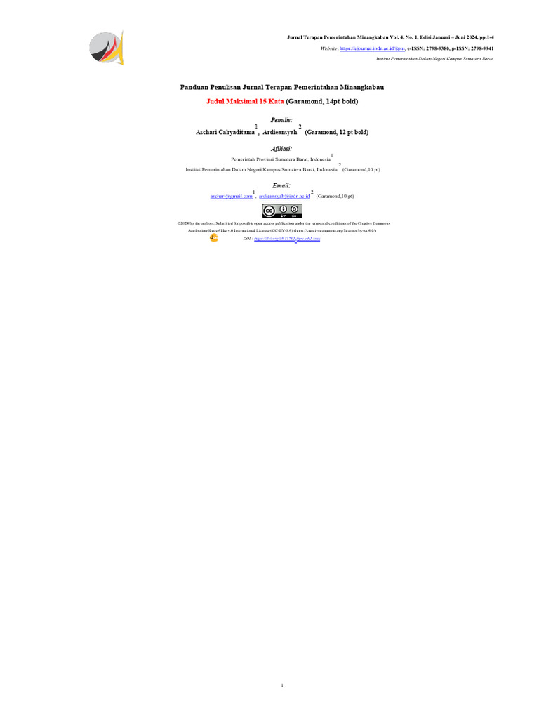 Panduan Penulisan Jurnal Minangkabau | PDF | Sains & Matematika