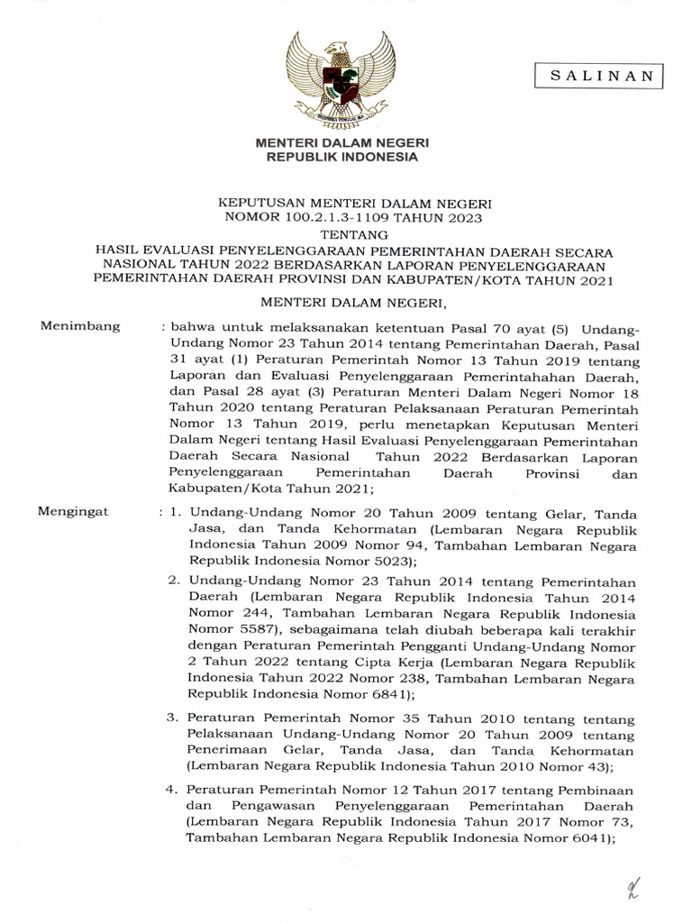 Salinan Kepmen Hasil EPPD Tahun 2021 | PDF