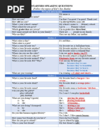 LIST OF QUESTIONS FOR FLYERS SPEAKING TEST | PDF