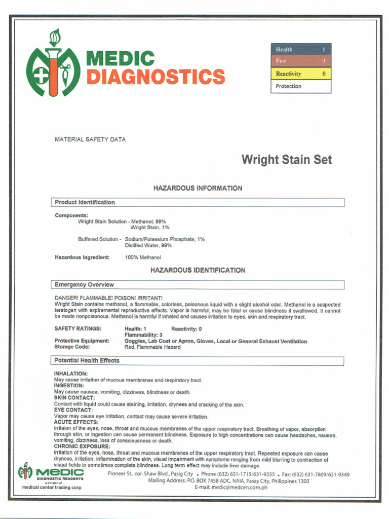 WRIGHT STAIN SET | PDF