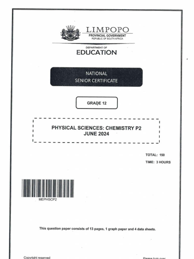 Physical Sciences Grade 12 Paper 2 June 2024 | PDF