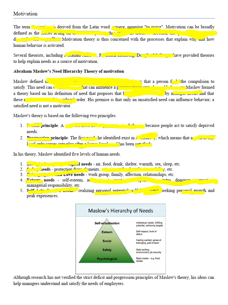 Module 4a - Motivation (1) HMTS | PDF | Motivational | Motivation