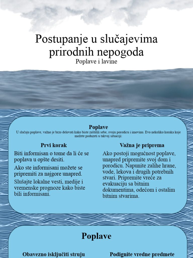 Postupanje u slučajevima prirodnih nepogoda | PDF