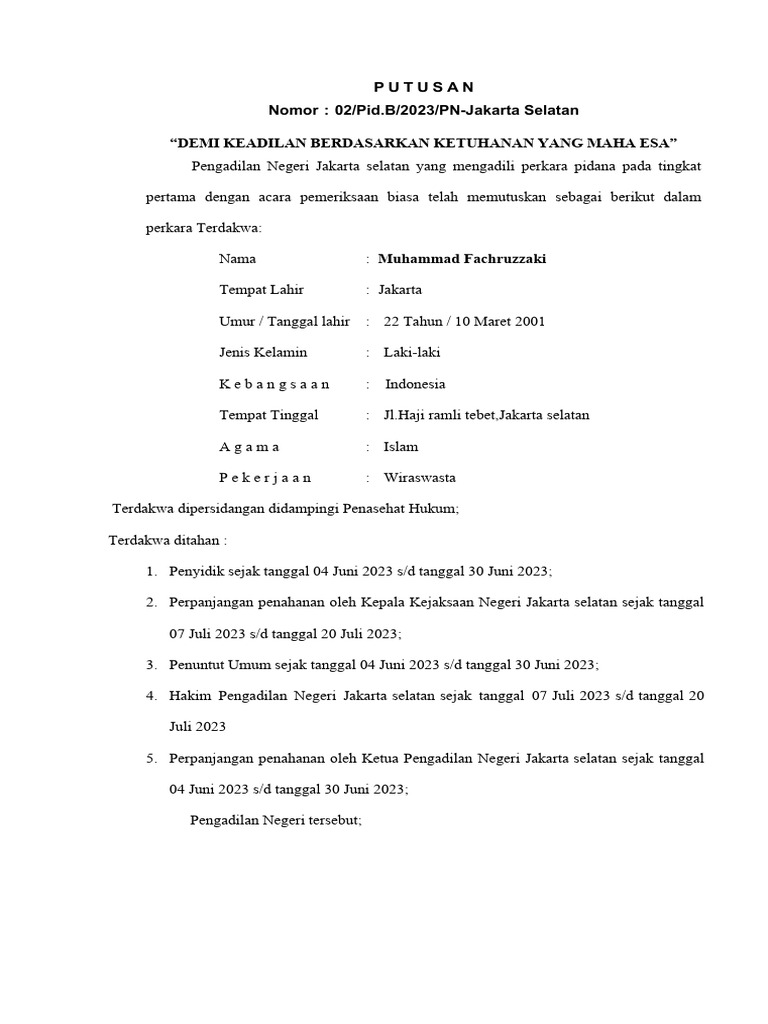 CONTOH PUTUSAN | PDF