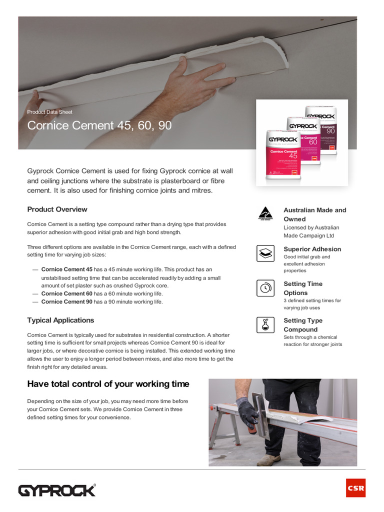 Adhesive Cornice Cement | PDF | Drywall | Cement