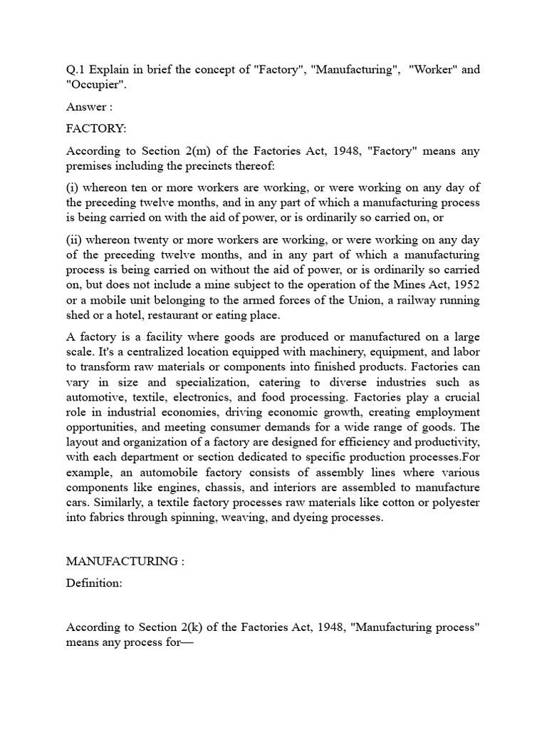 The Factories Act 1948 - Module 4 | PDF | Occupational Safety And ...