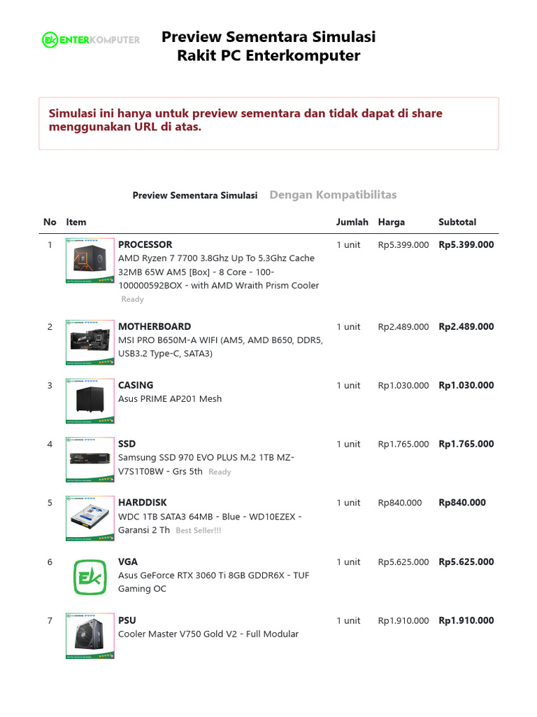PC Rakitan Sample 1 | PDF