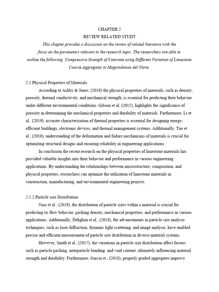 FINAL CHAPTER 2 RRL Bads | Download Free PDF | Concrete | Strength Of ...