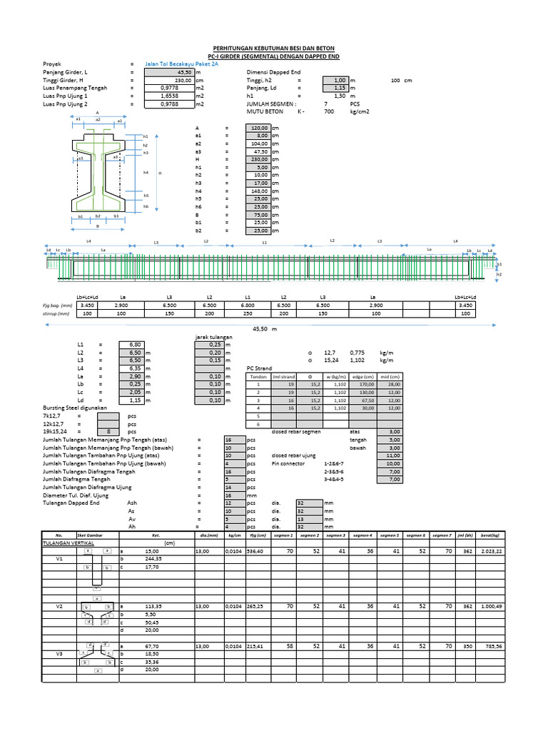 1 Berat Girder Semi-T L 45,50 | PDF | Anatomy