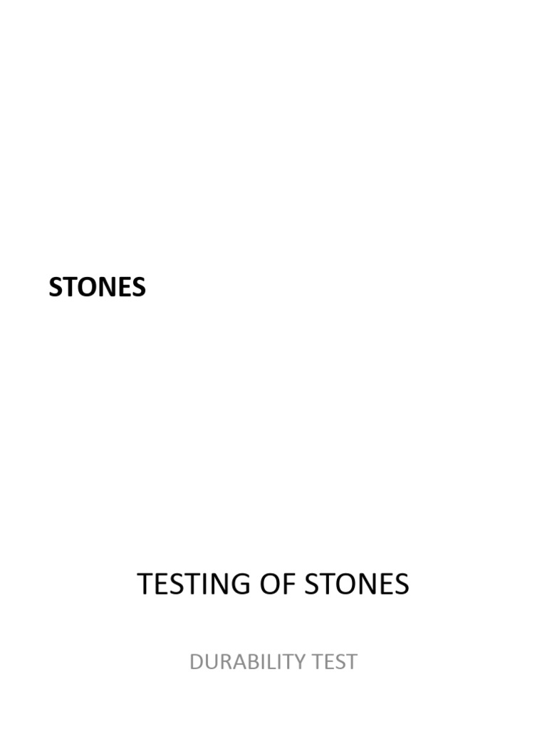 Testing of Stones (3rd Year B. Tech) | PDF | Water | Applied And ...