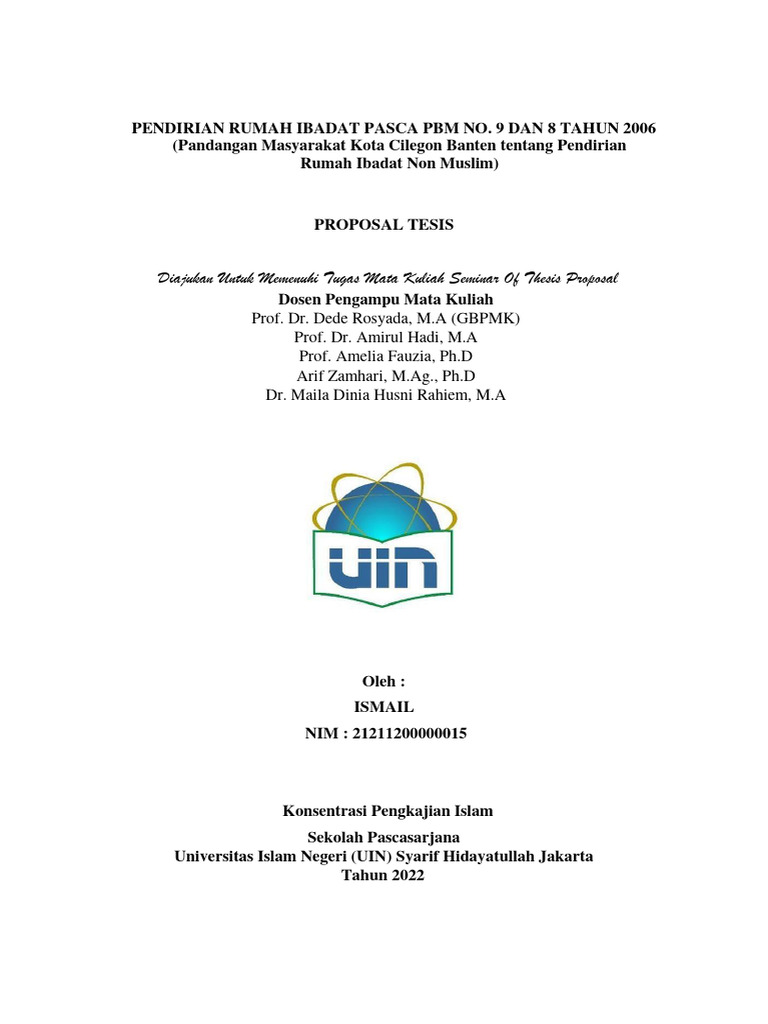 Ismail - Draft Proposal Tesis | PDF