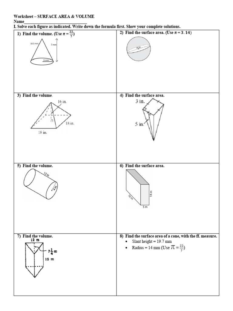Surface Area and Volume | PDF