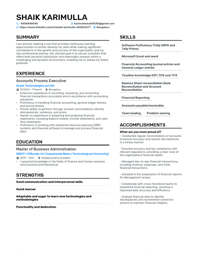 Shaik New CV | PDF | Career & Growth | Business