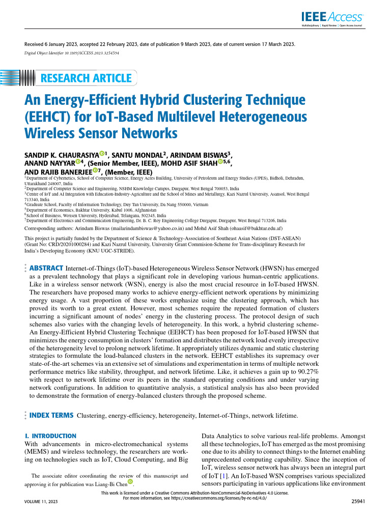 An Energy Efficient Hybrid Clustering Technique Eehct For Iot Based Multilevel Heterogeneous