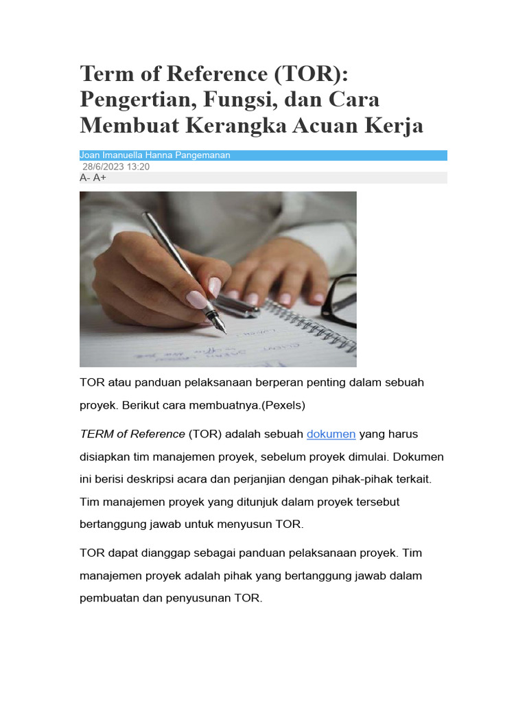 Panduan Lengkap Membuat TOR Proyek | PDF