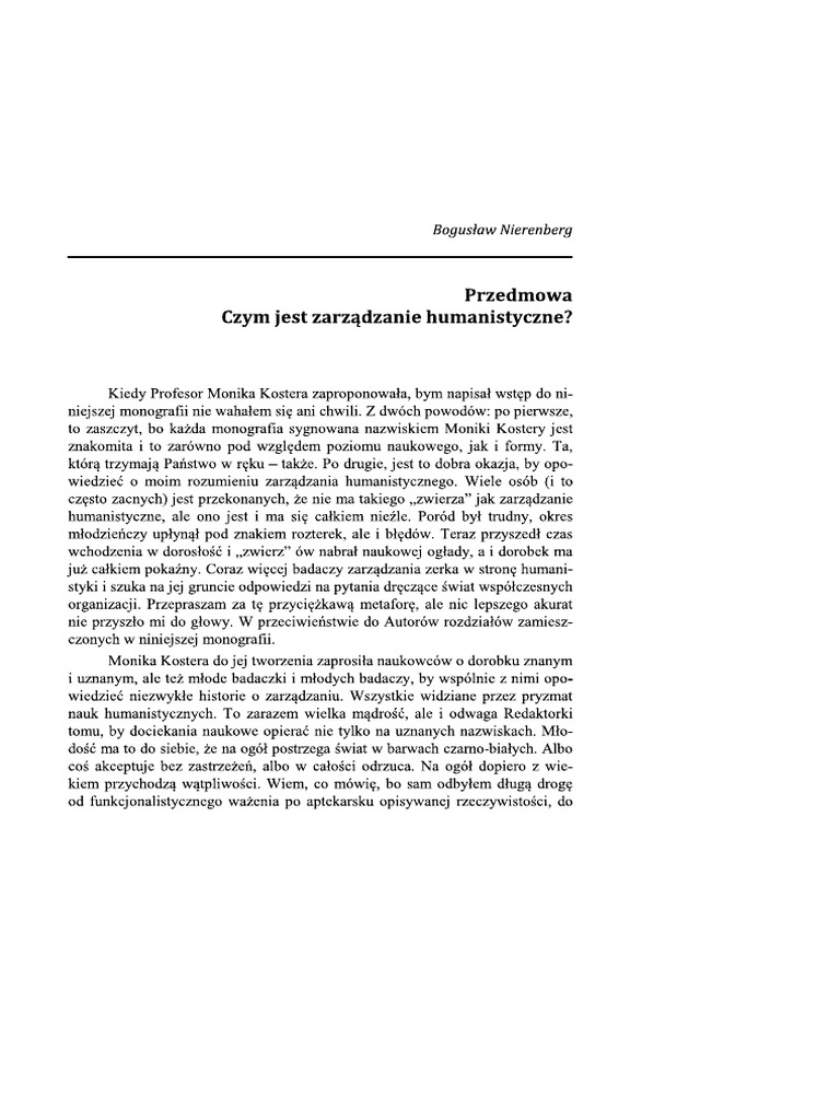Nierenberg Zarz Humanistyczne | PDF