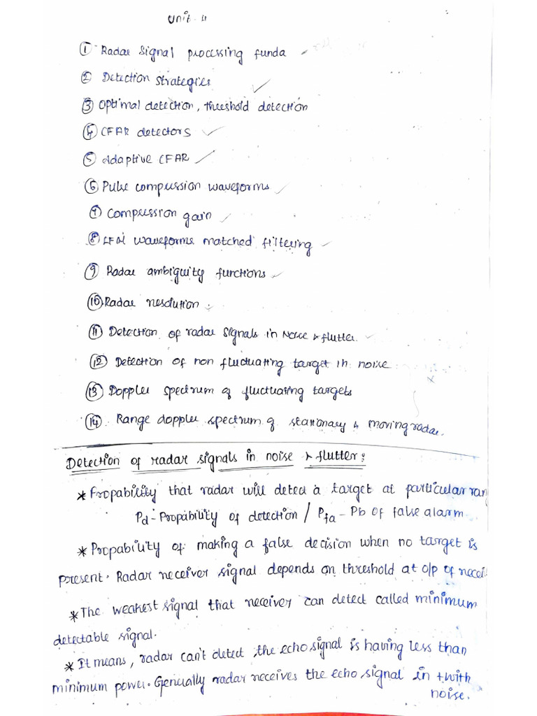 Radar Unit 4 Notes | PDF