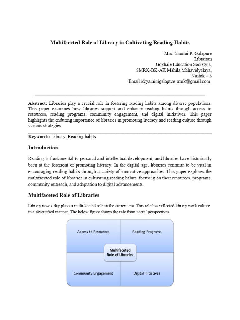 The Role of Libraries in Cultivating Reading Habits | PDF | Libraries ...