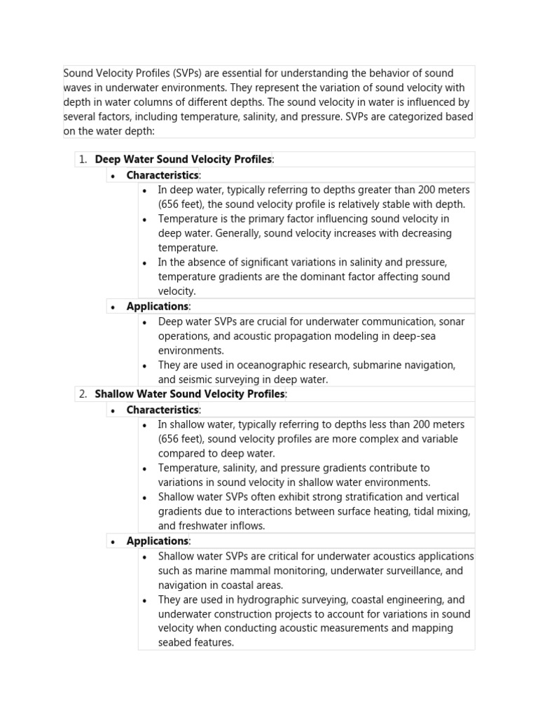 Sound Velocity Profiles 2 | PDF | Water | Sonar